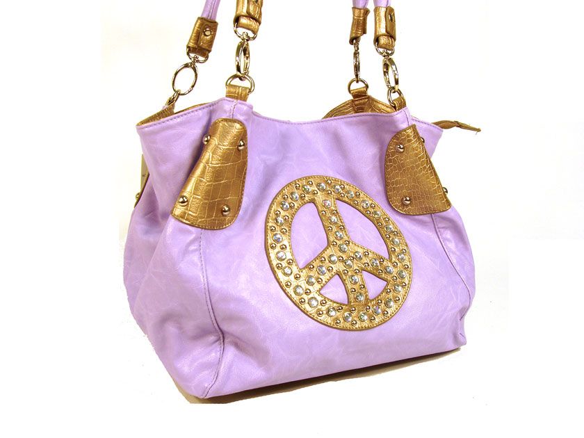 Wholesale Handbags #27636-ppl Designer Inspired Peace Sign Rhinestones ...