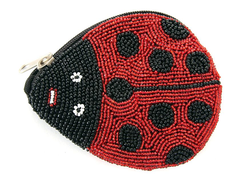 Wholesale Handbags #bug Beaded coin purse in the shape & colors of a ...