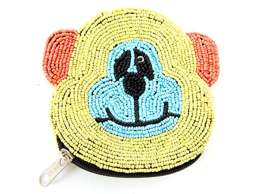 Wholesale Handbags #monkey Multi color beaded coin purse in the shape ...